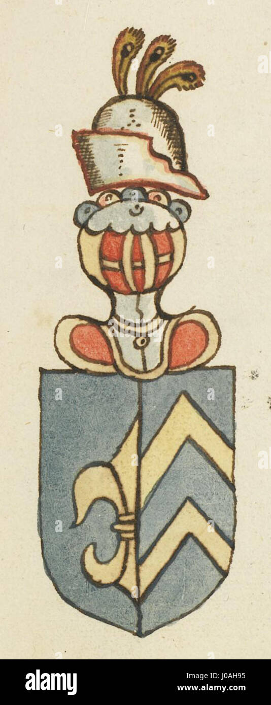 This artwork features heraldic symbols and coats of arms associated ...