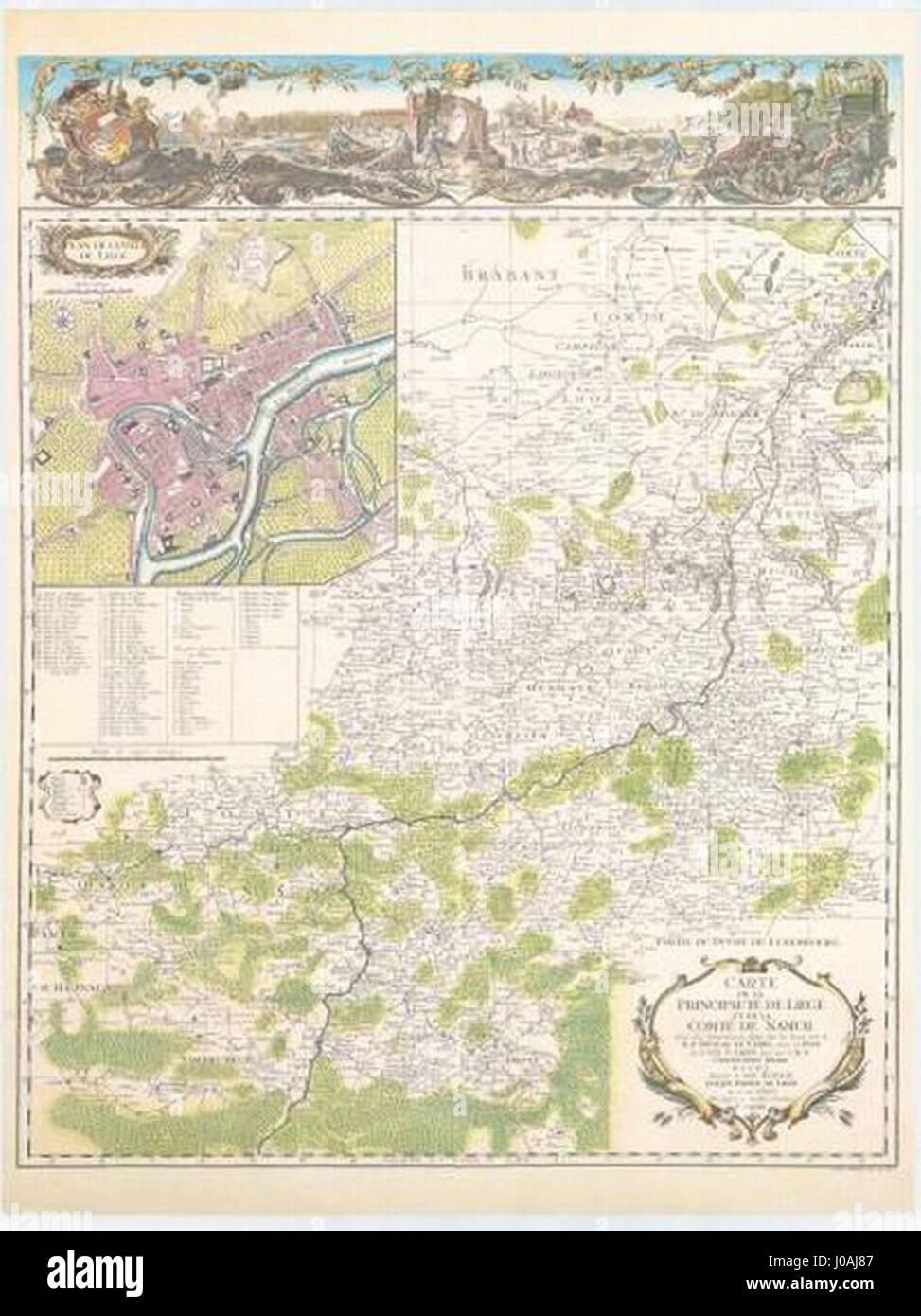 This map from 1747 shows the Principality of Liège and the County of ...