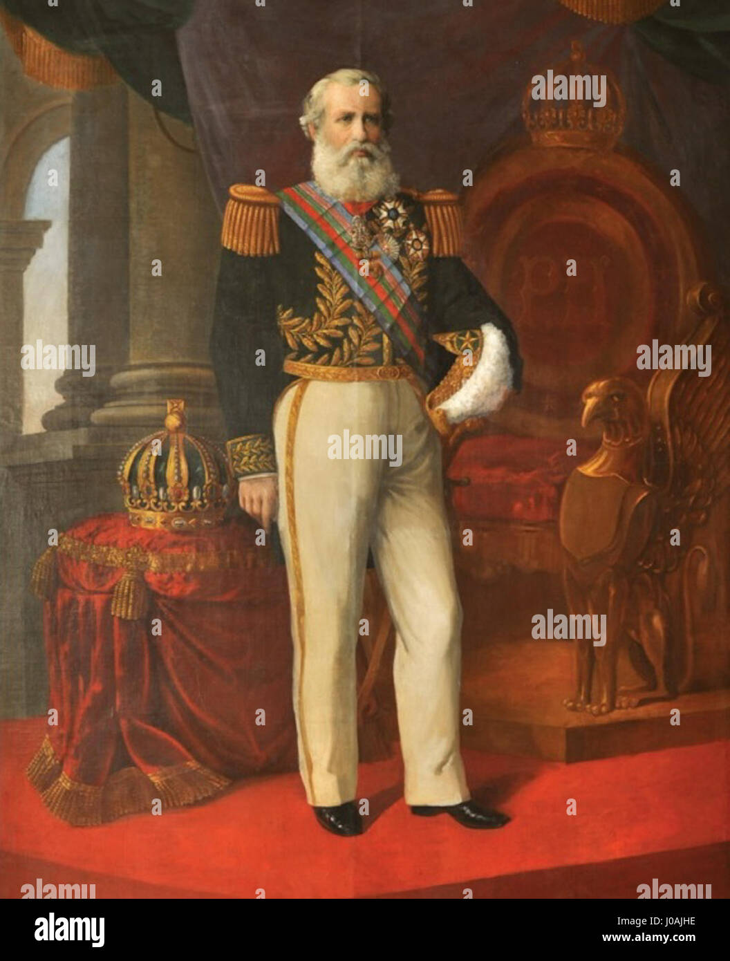 This portrait by João Francisco Lopes Rodrigues portrays D. Pedro II ...