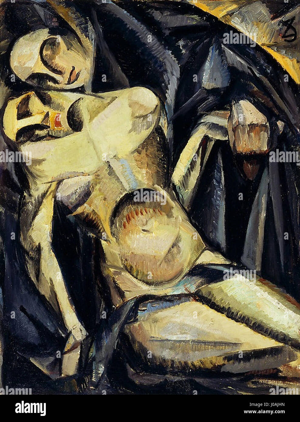 'Pietà' by Polish artist Zyznowski, depicting the Virgin Mary cradling the lifeless body of ...