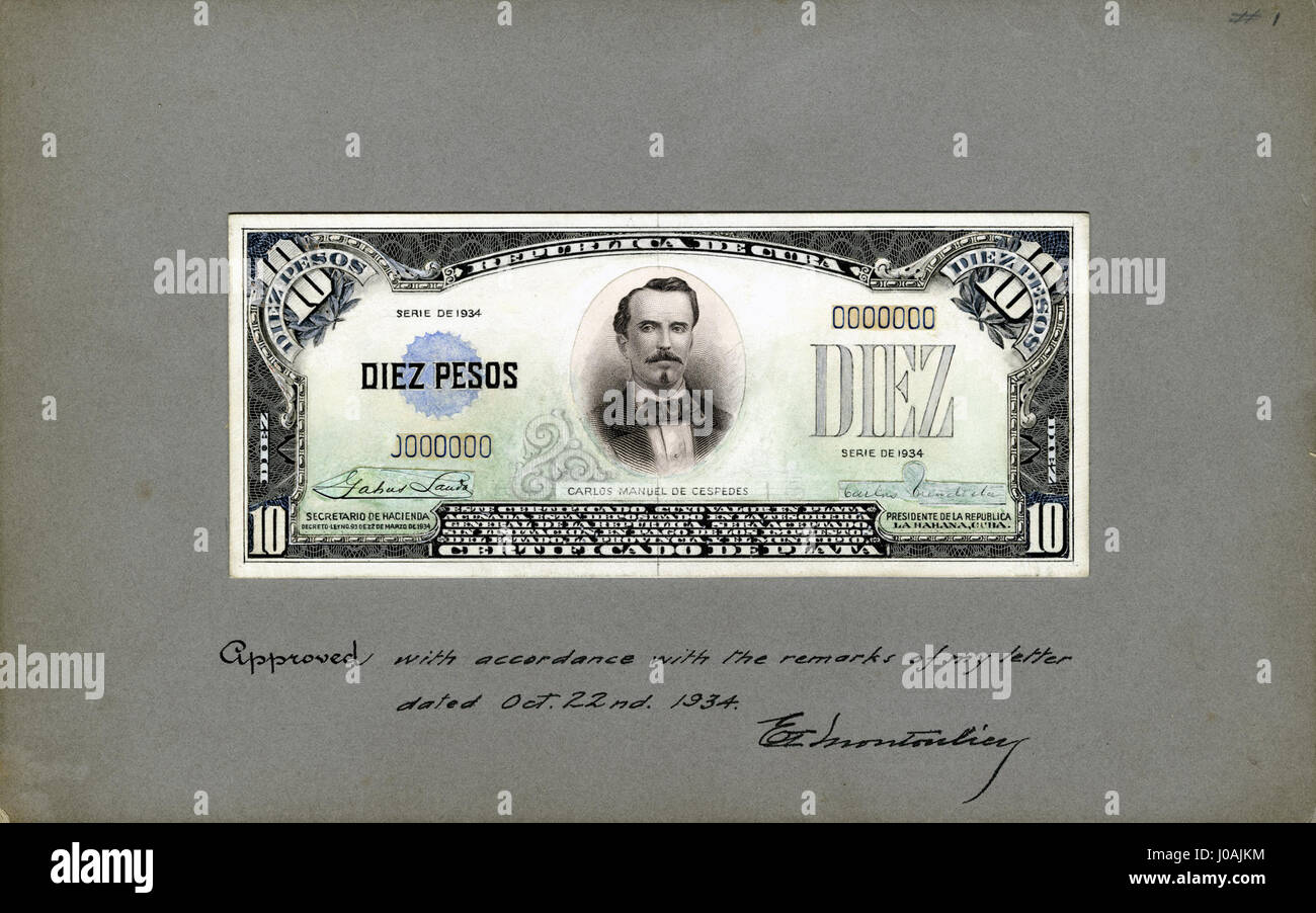 US-BEP-República de Cuba (progress proof) 10 silver pesos, 1934(1) (CUB ...