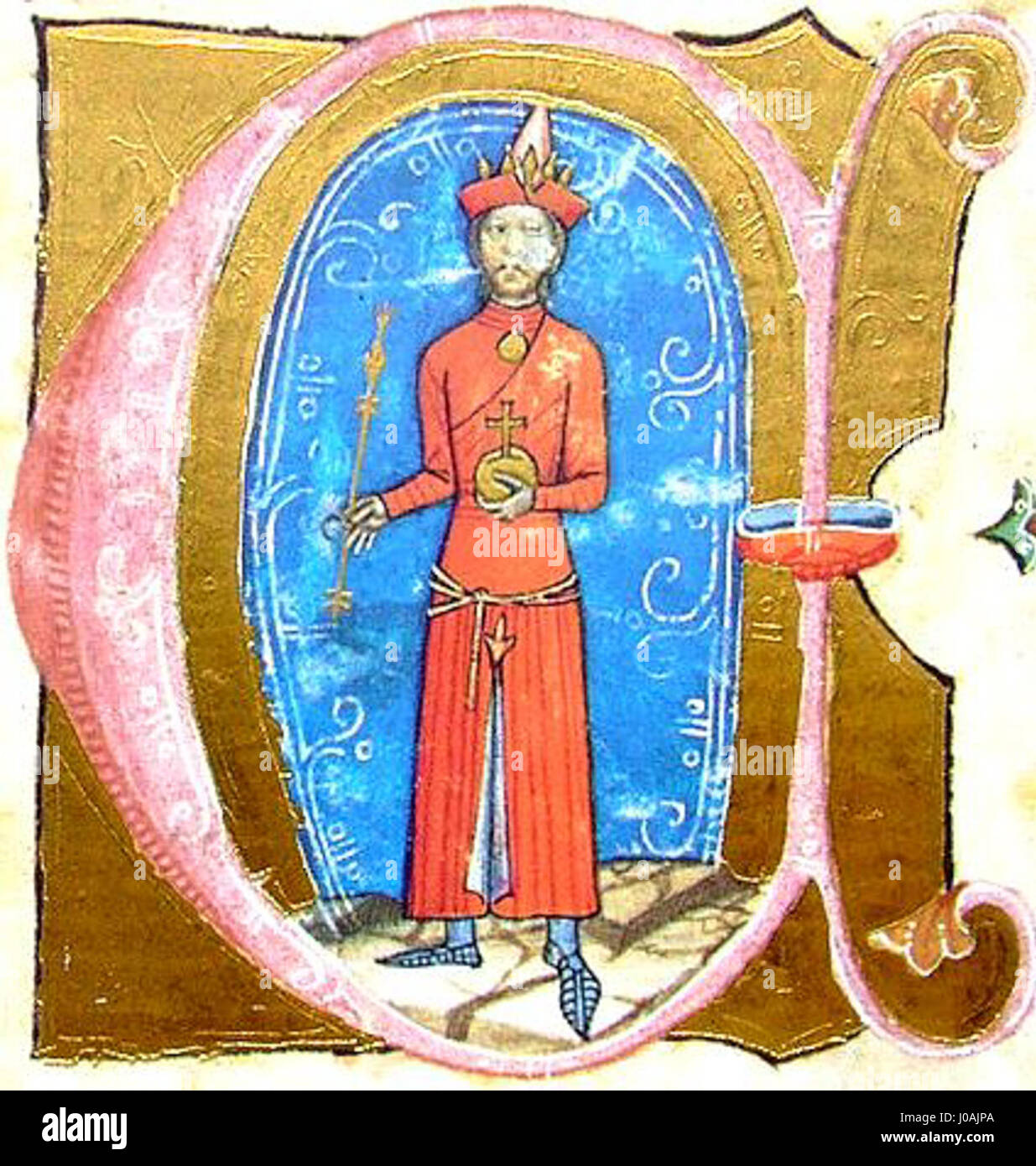 A depiction of the Hungarian King László IV, illustrating the ruler's ...