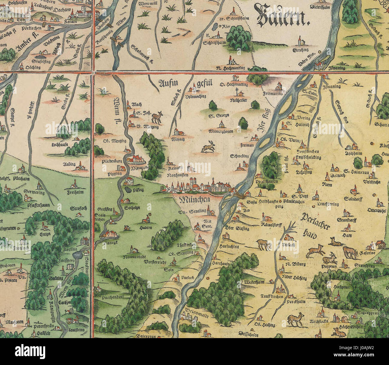 Philipp Apian’s 1568 map of Bavaria, titled 'Bairische Landtafeln ...