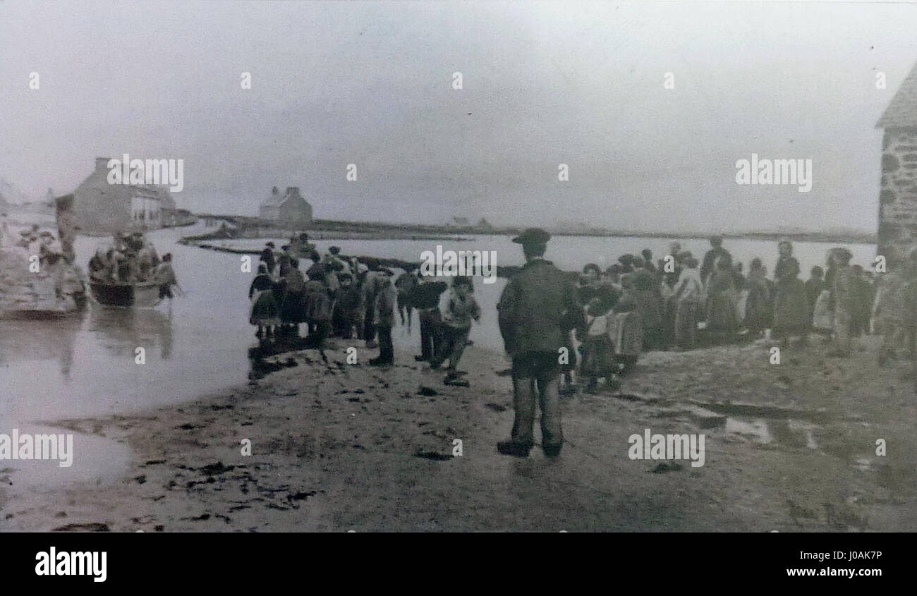 This 1924 photograph of Saint-Guénolé shows the aftermath of a tidal ...