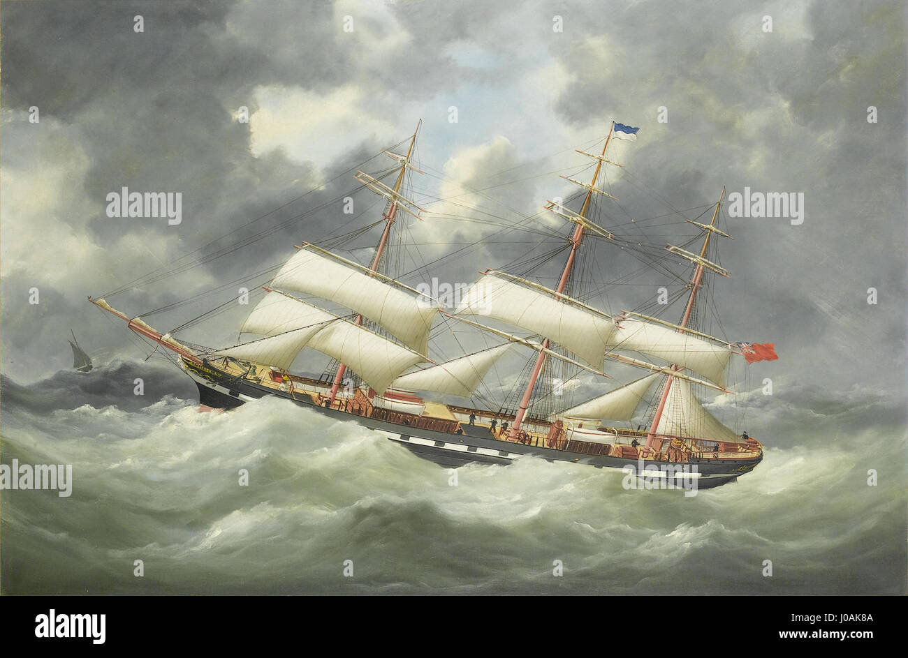Édouard Adam - The Atalanta running under reduced sail in a gale Stock ...