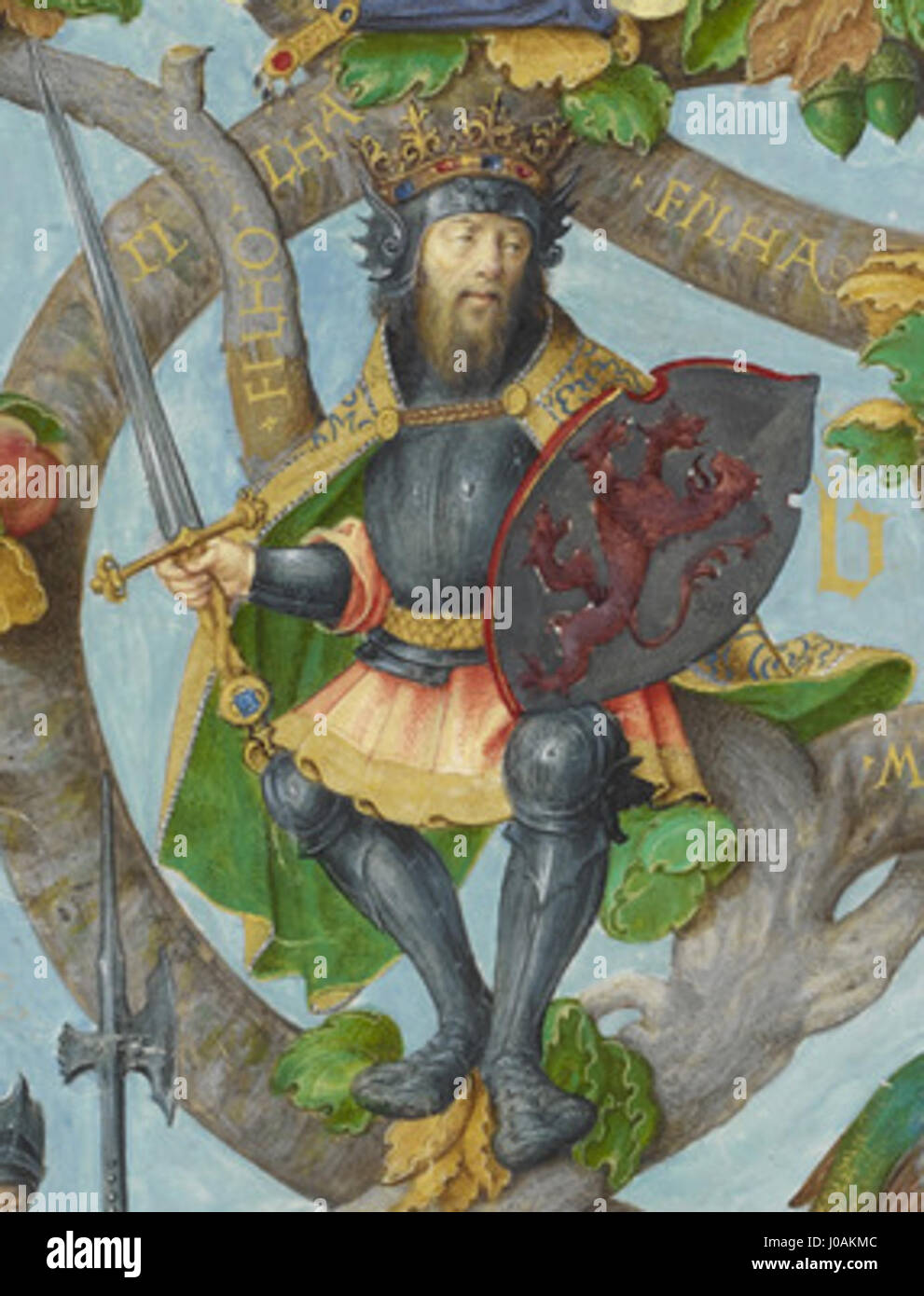 'Pelágio das Astúrias' is a historical painting that depicts the ...