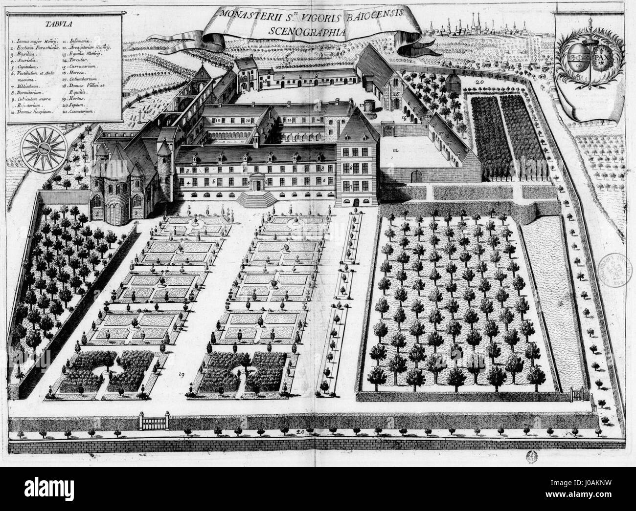 The Prieuré Saint-Vigor de Bayeux, as depicted in 'Monasticon ...