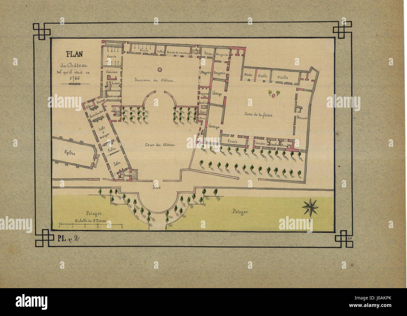The 'Plan du château de Bazemont' is an architectural drawing that ...