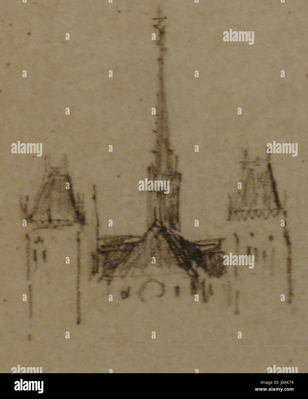 The 'Projet flèche Saint-Jean' is a historical architectural design for ...