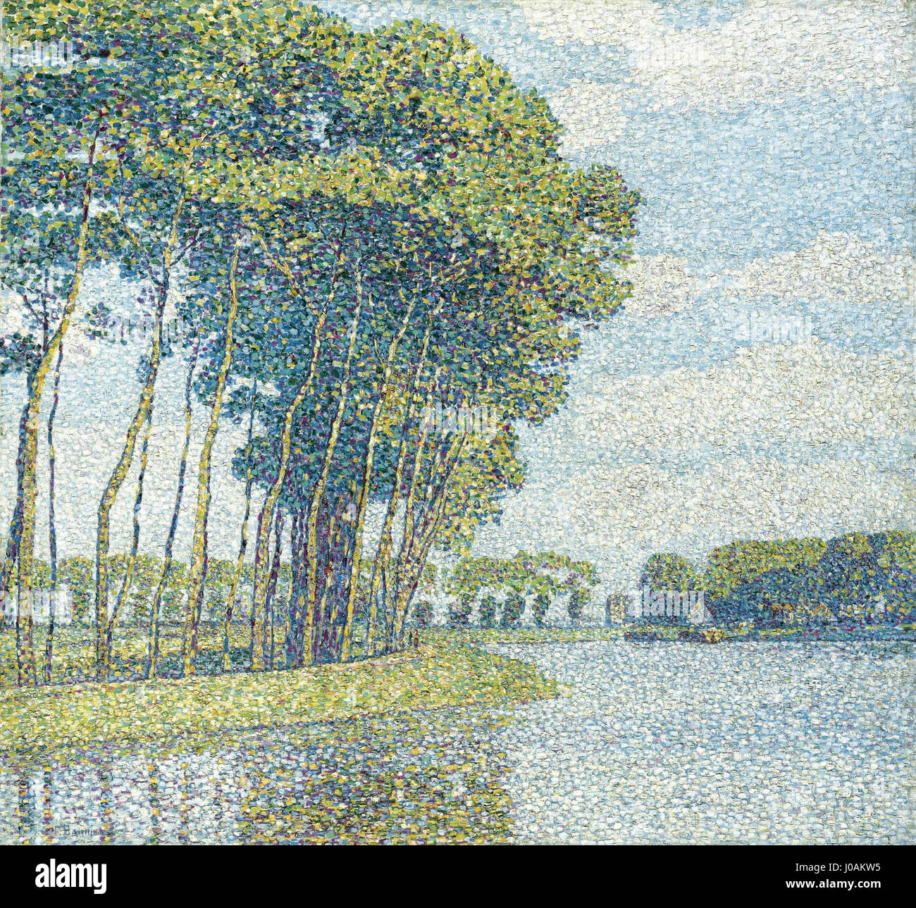 Paul Baum's 'Bäume am Kanal' depicts trees along a canal, capturing the ...