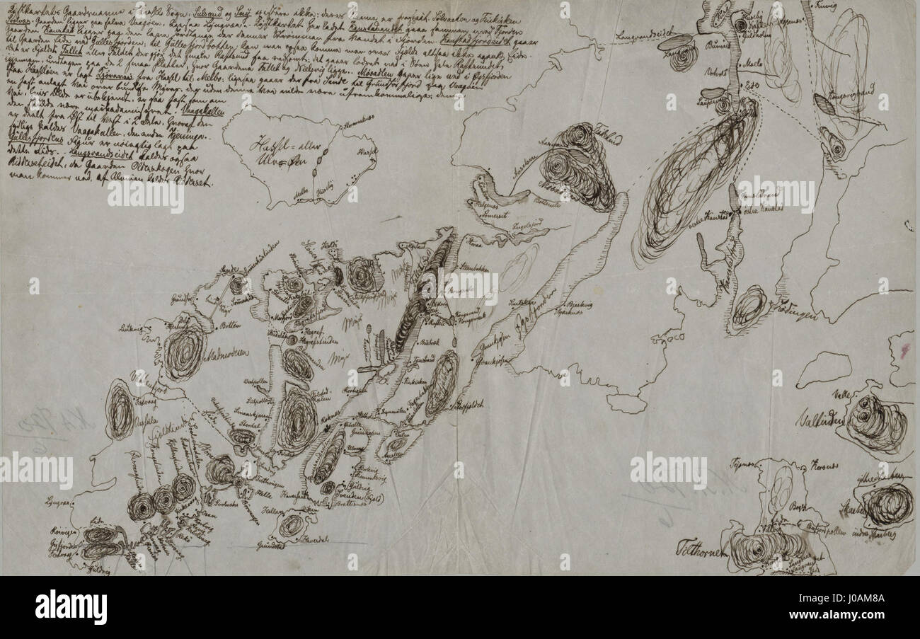 This map study of northern Norway features various regions and ...