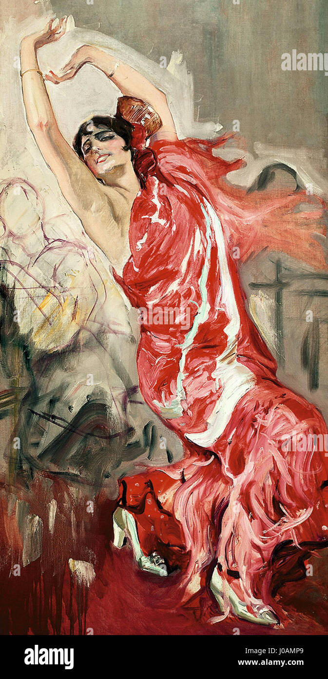 'Bailaora' (Dancer) by Joaquín Sorolla, painted in 1914, portrays a ...