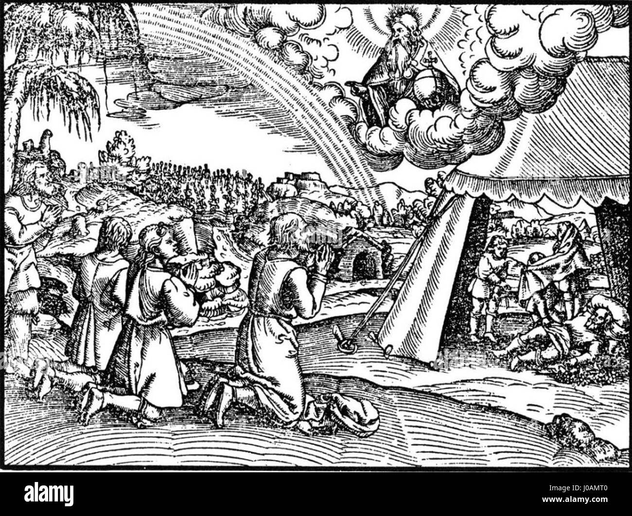 'Gottes Segen über Noah' (God's Blessing on Noah) depicts the biblical ...