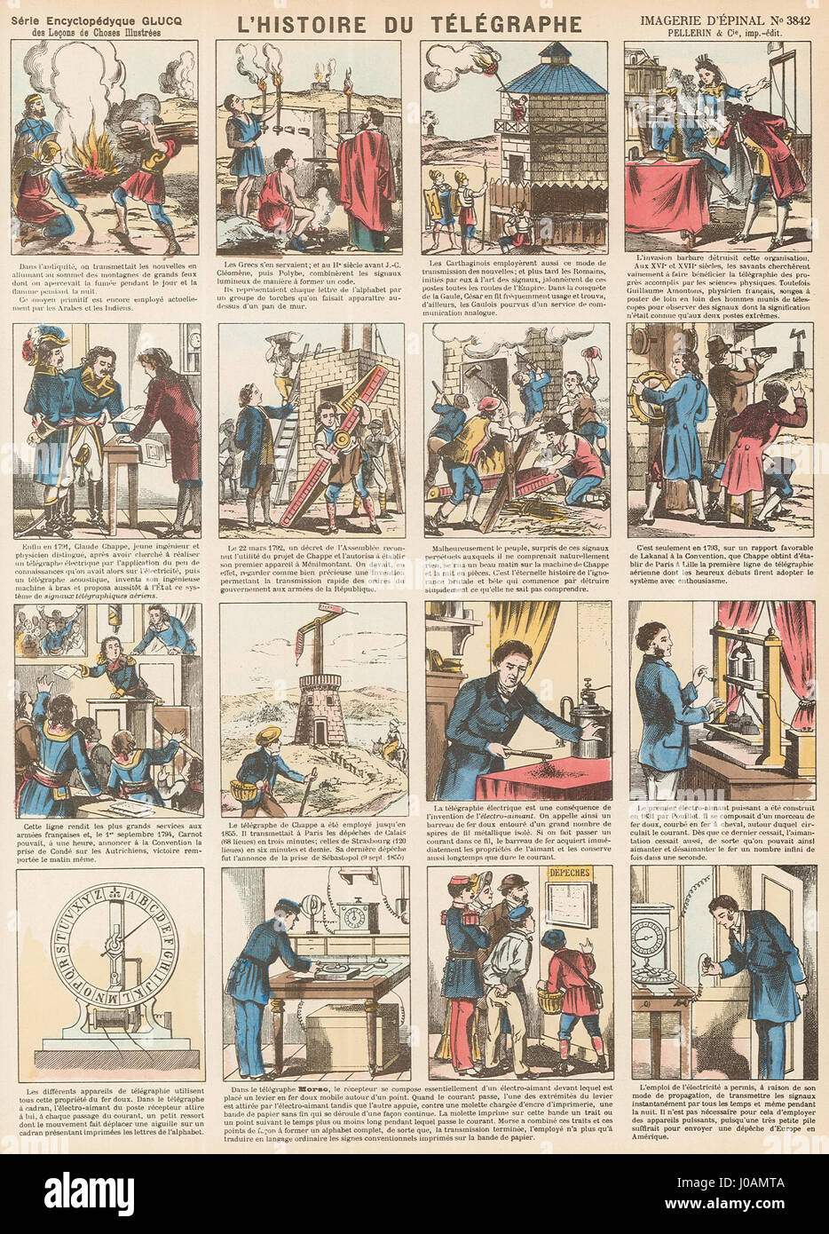 This print from the series 'Imagerie d'Épinal' depicts the history of ...