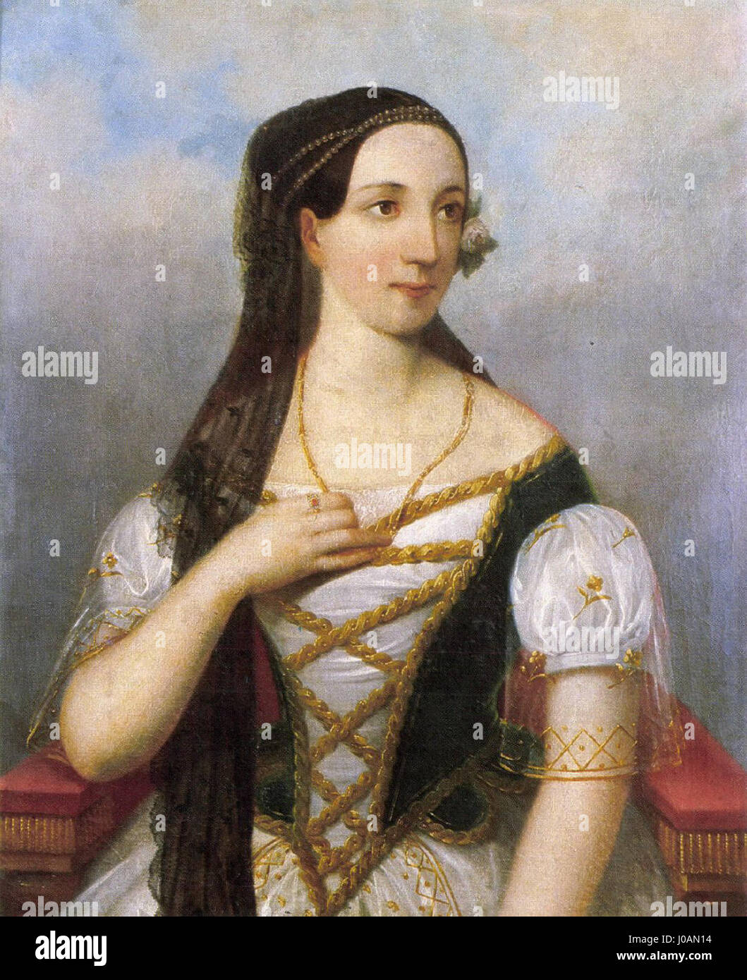 A portrait of Hungarian actress Róza Laborfalvi, renowned for her work ...