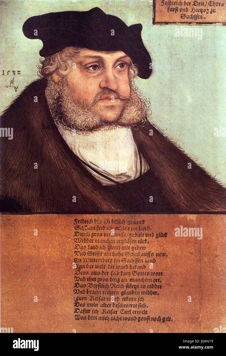 A historical portrait of Elector Frederick III of Saxony, also known as ...