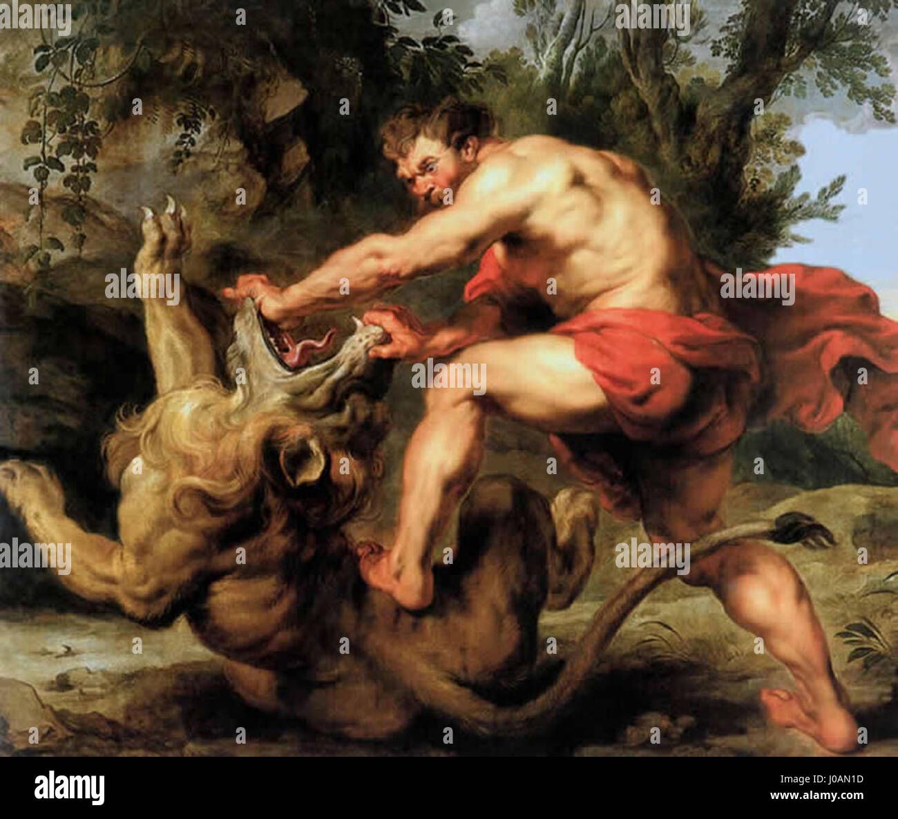 'Sansón matando al león' (Samson Slaying the Lion) by Peter Paul Rubens ...