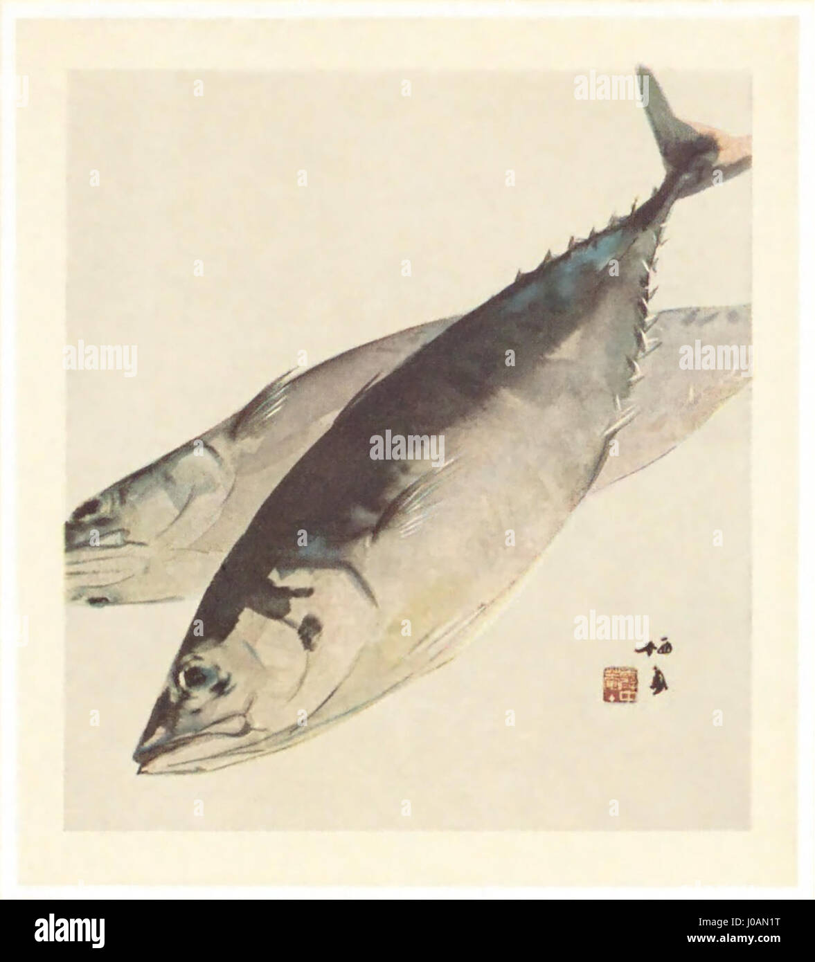 'Katsuo-no-zu' by Takeuchi Seiho is a traditional Japanese painting ...