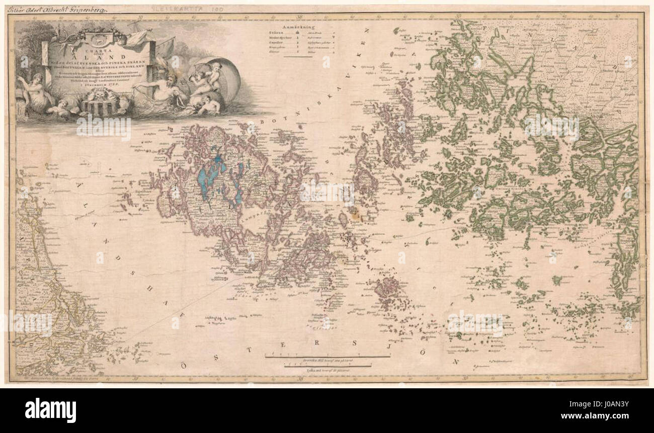 The 'Postvägen Sverige-Finland 1789' depicts the historic postal route ...