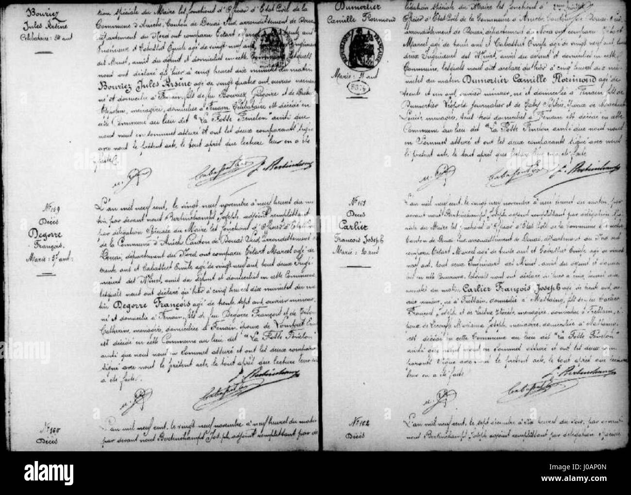 This document records the death certificates from December 1900 ...