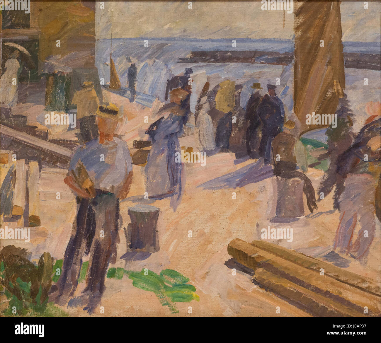 'Postbåden kommer' depicts the arrival of a postal boat at Christiansø ...