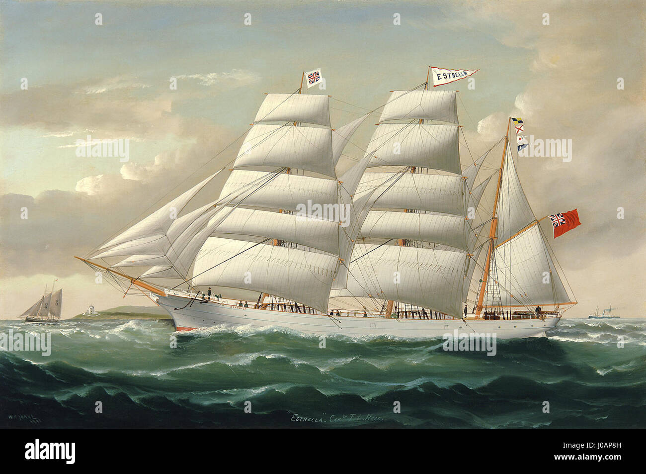 'The British Bark Estrella' by William Howard Yorke depicts a British ...