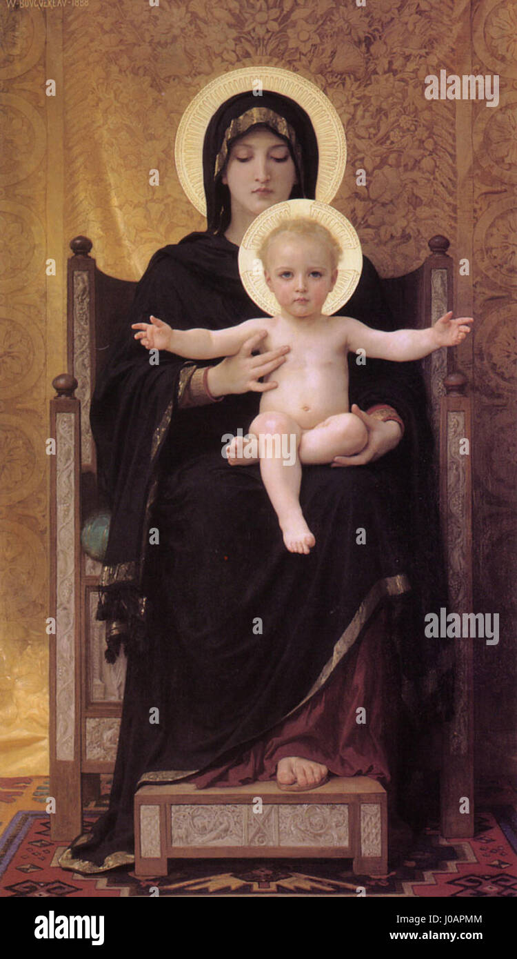William-Adolphe Bouguereau’s *Vierge à l’Enfant* (1888) depicts the ...