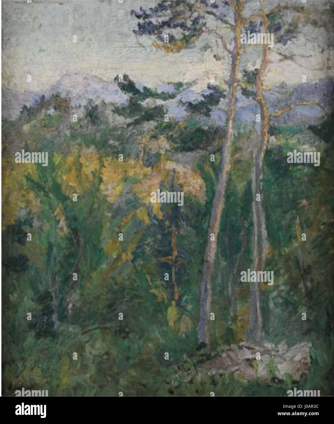 Rihard Jakopic's 'Pogled iz gozda' (View from the Forest) depicts a ...