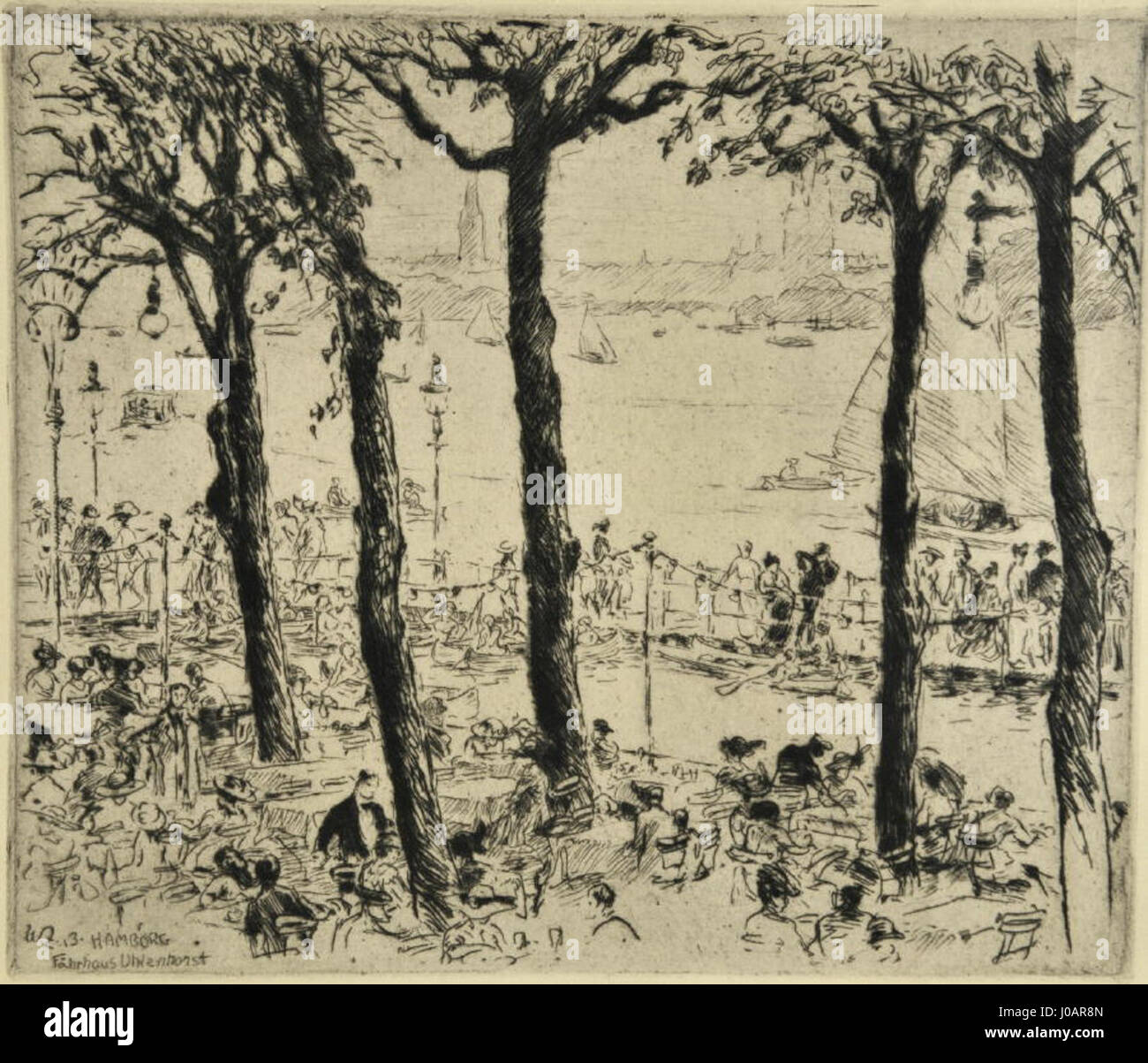 Walter Zeising's 1913 painting depicts the ferry house (Fährhaus) in ...
