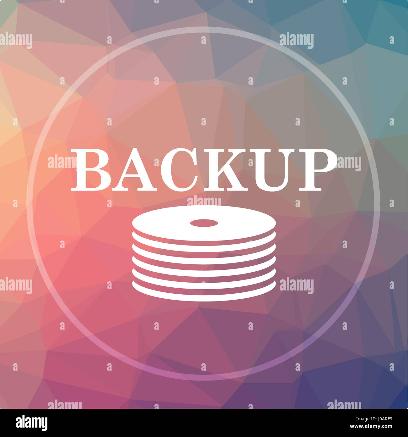 Back-up icon. Back-up website button on low poly background Stock Photo ...