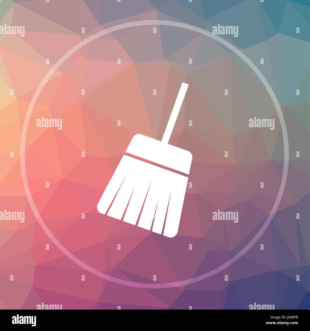 Sweep icon. Sweep website button on low poly background Stock Photo - Alamy