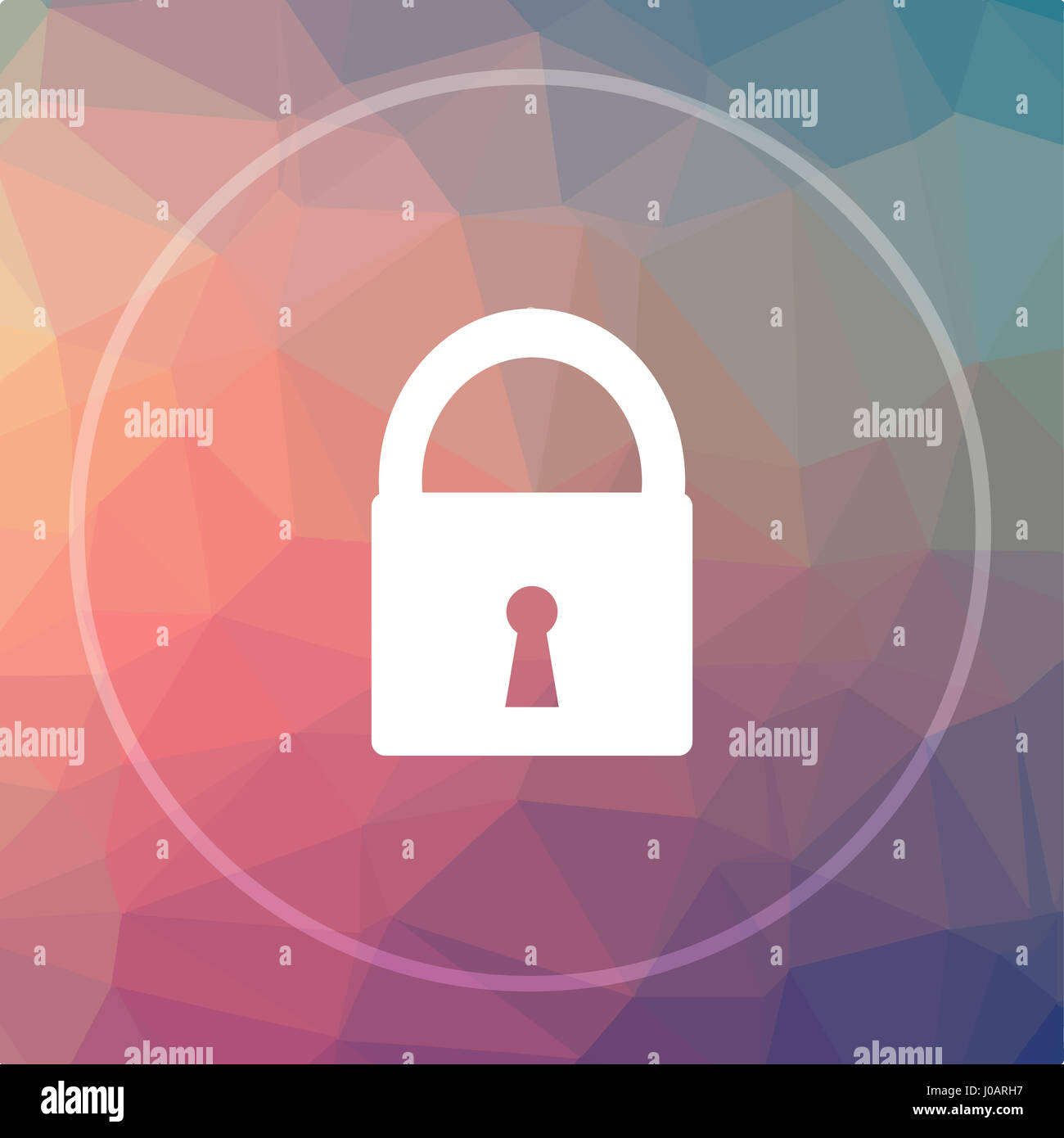 Lock icon. Lock website button on low poly background Stock Photo - Alamy
