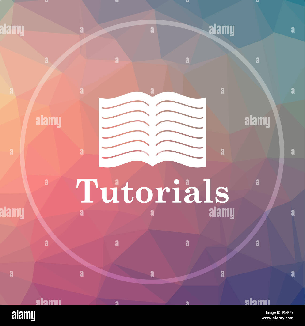 Tutorials icon. Tutorials website button on low poly background Stock ...
