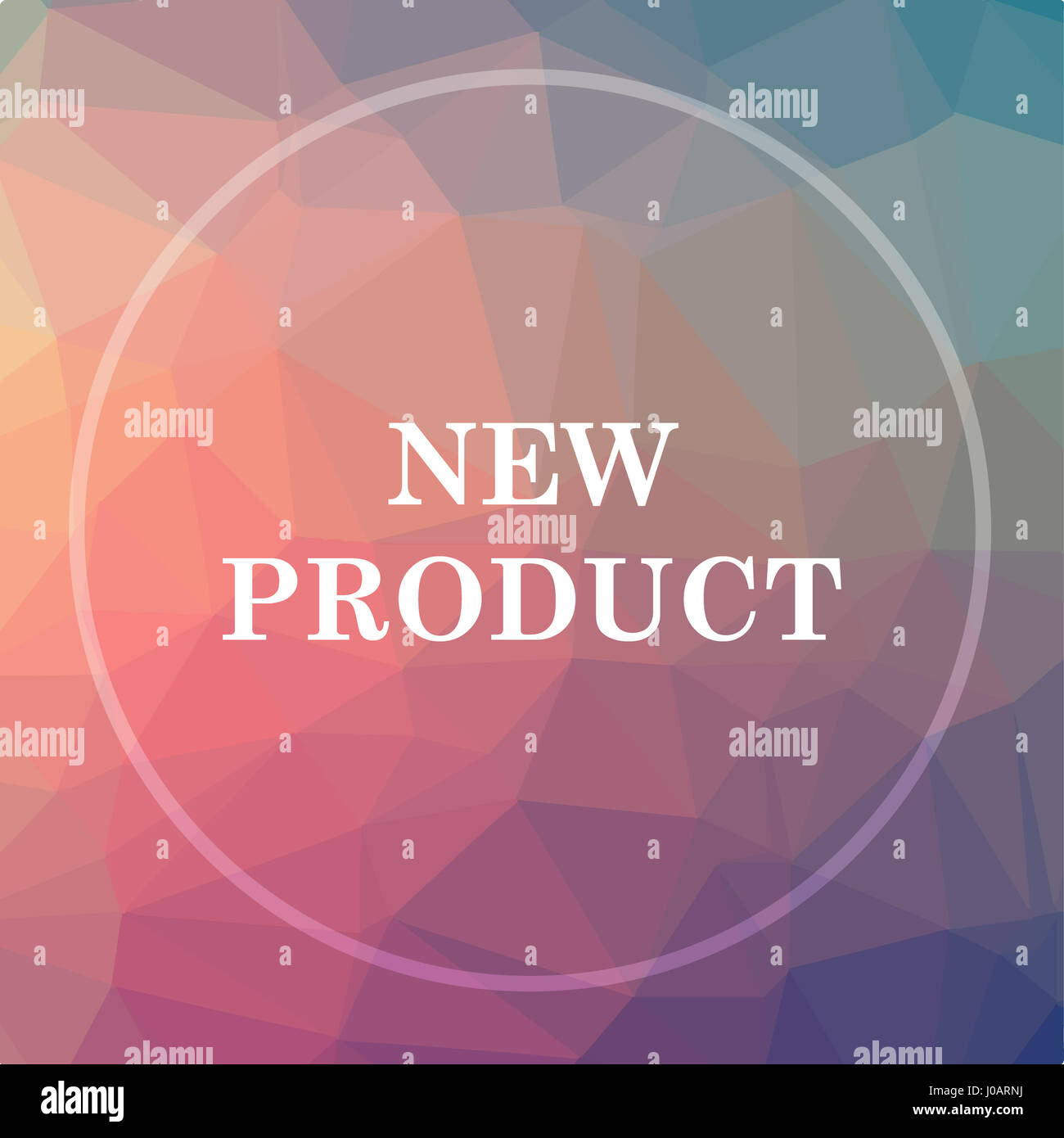 New product icon. New product website button on low poly background ...