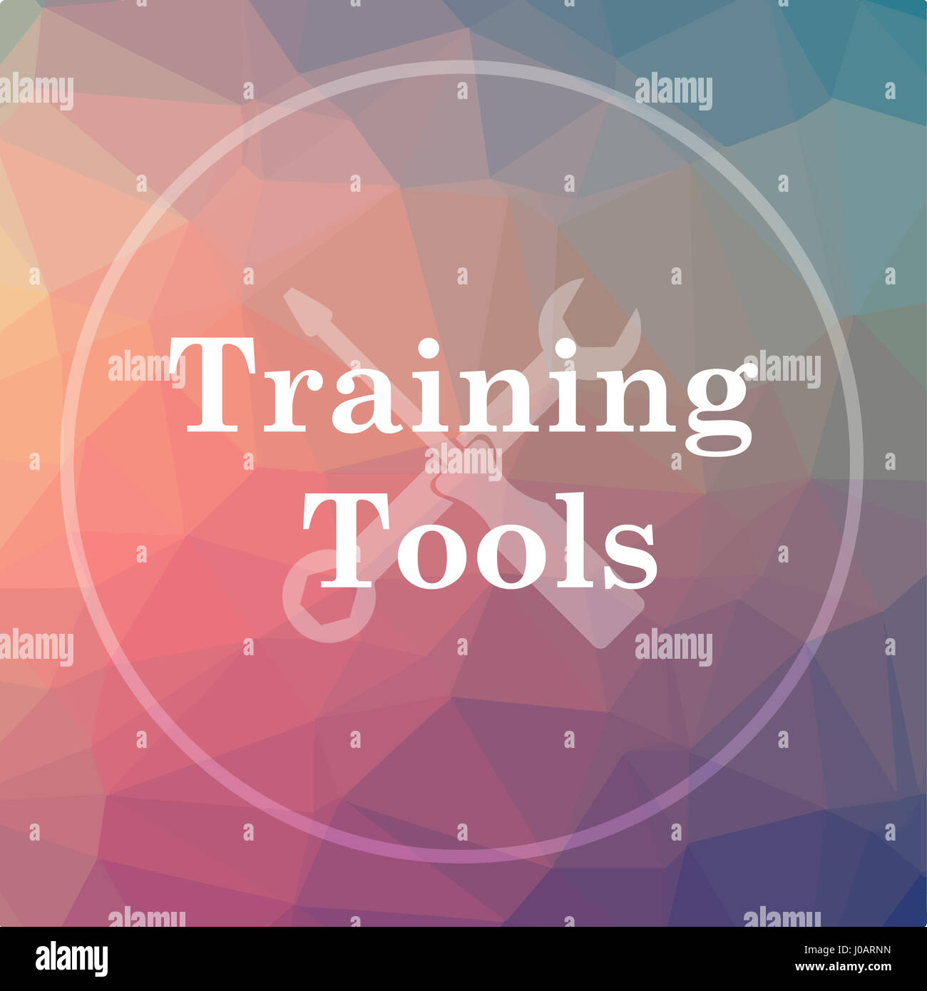 Training tools icon. Training tools website button on low poly ...
