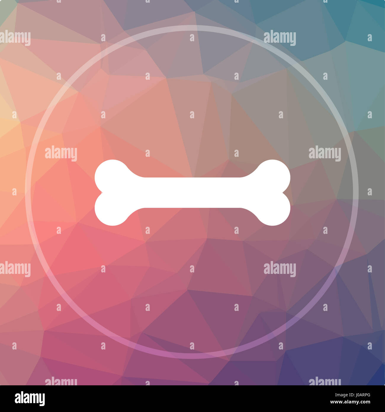 Bone icon. Bone website button on low poly background Stock Photo - Alamy