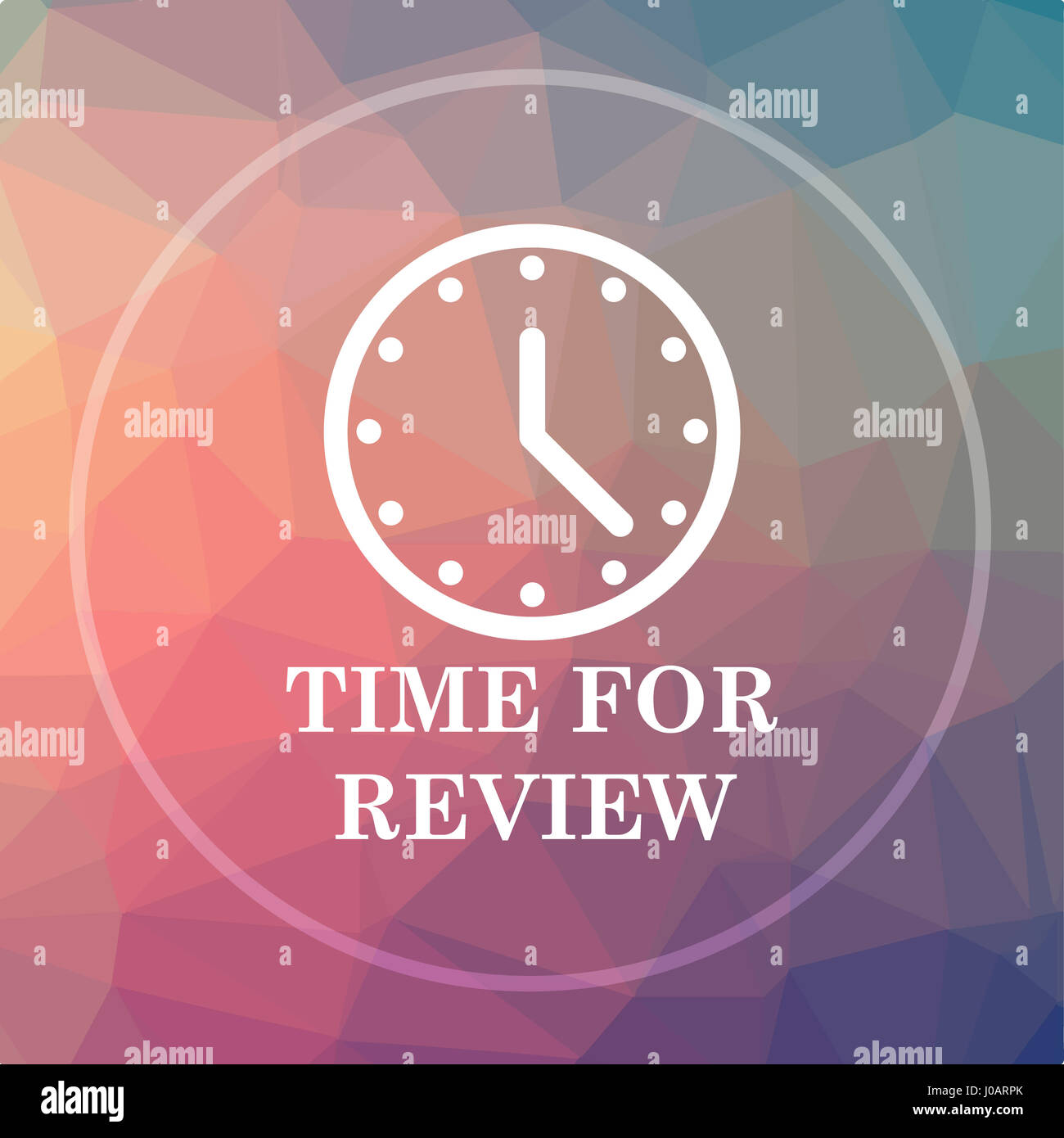 Time for review icon. Time for review website button on low poly ...