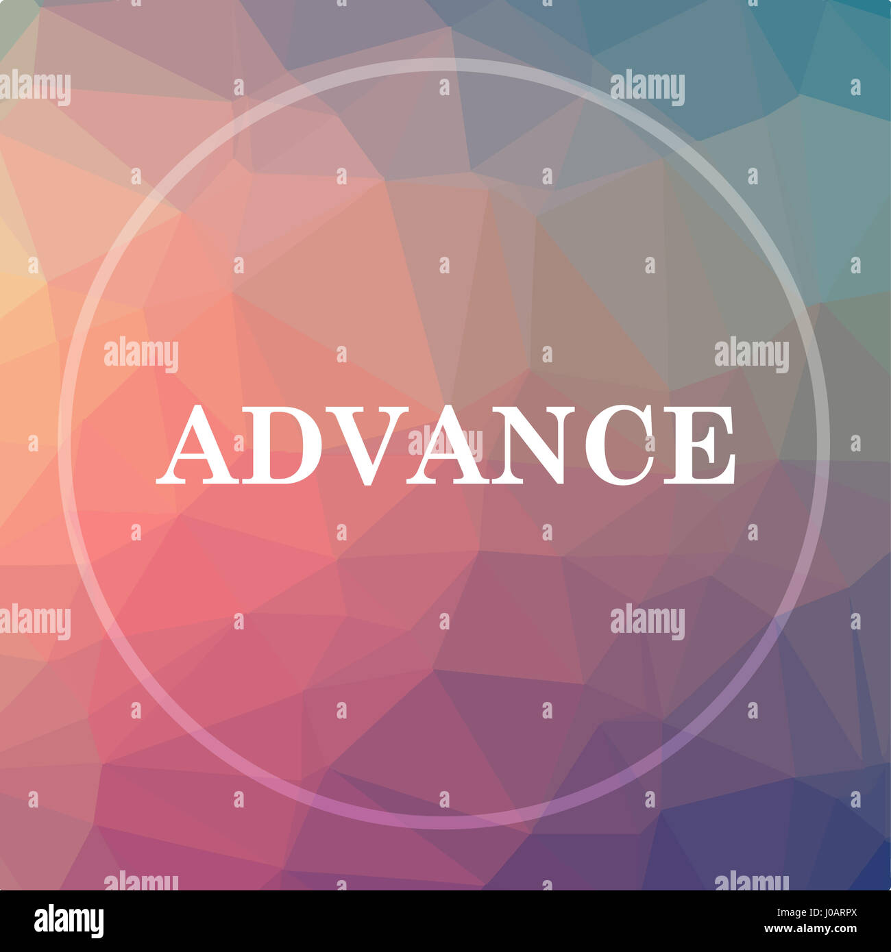Advance icon. Advance website button on low poly background Stock Photo ...