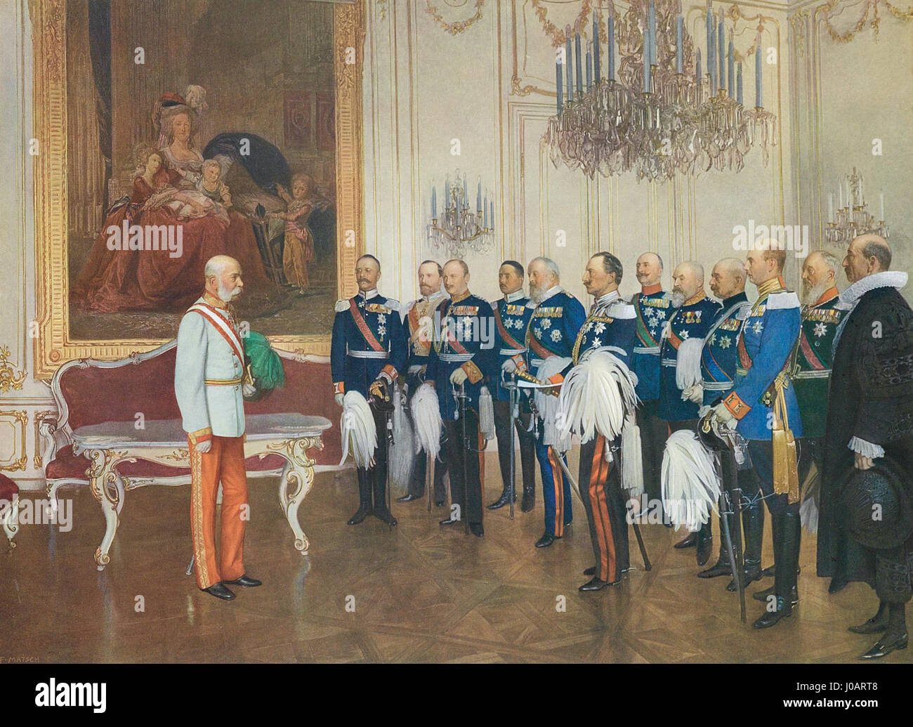 This historical painting by Franz von Matsch depicts the German federal ...