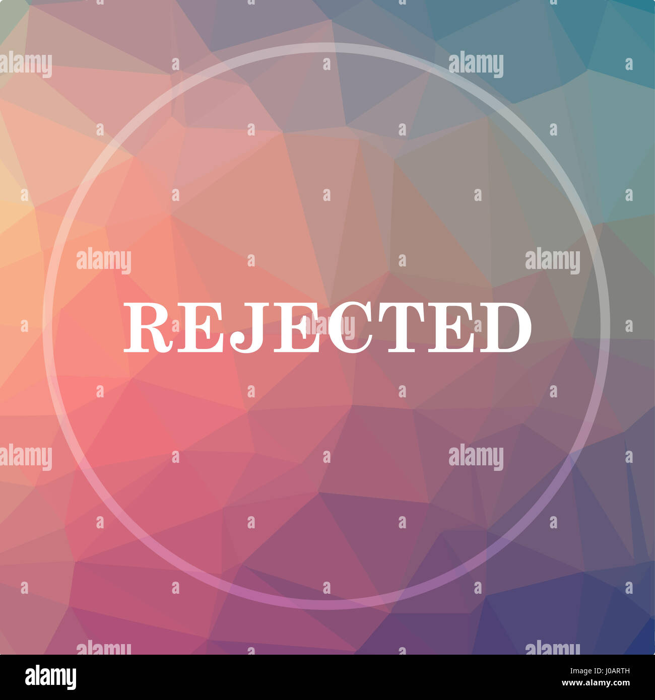 Rejected icon. Rejected website button on low poly background Stock ...
