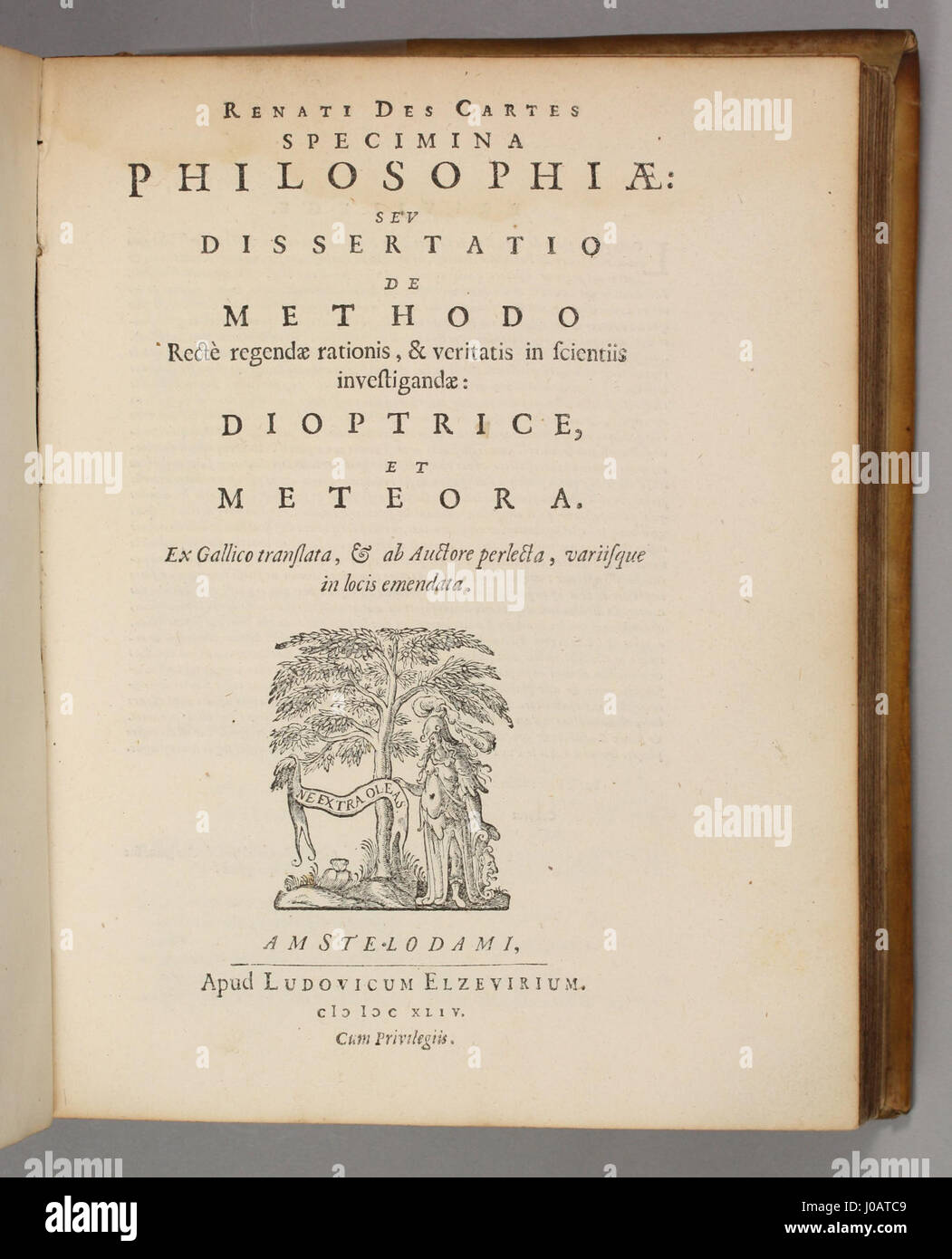 This 1644 work by René Descartes titled 'Specimina philosophiae' is a ...