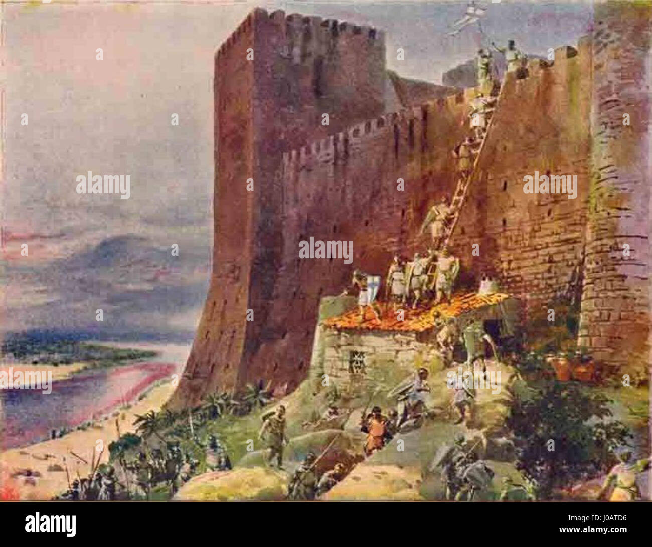 'Conquista de Santarém' depicts the historical event of the conquest of ...