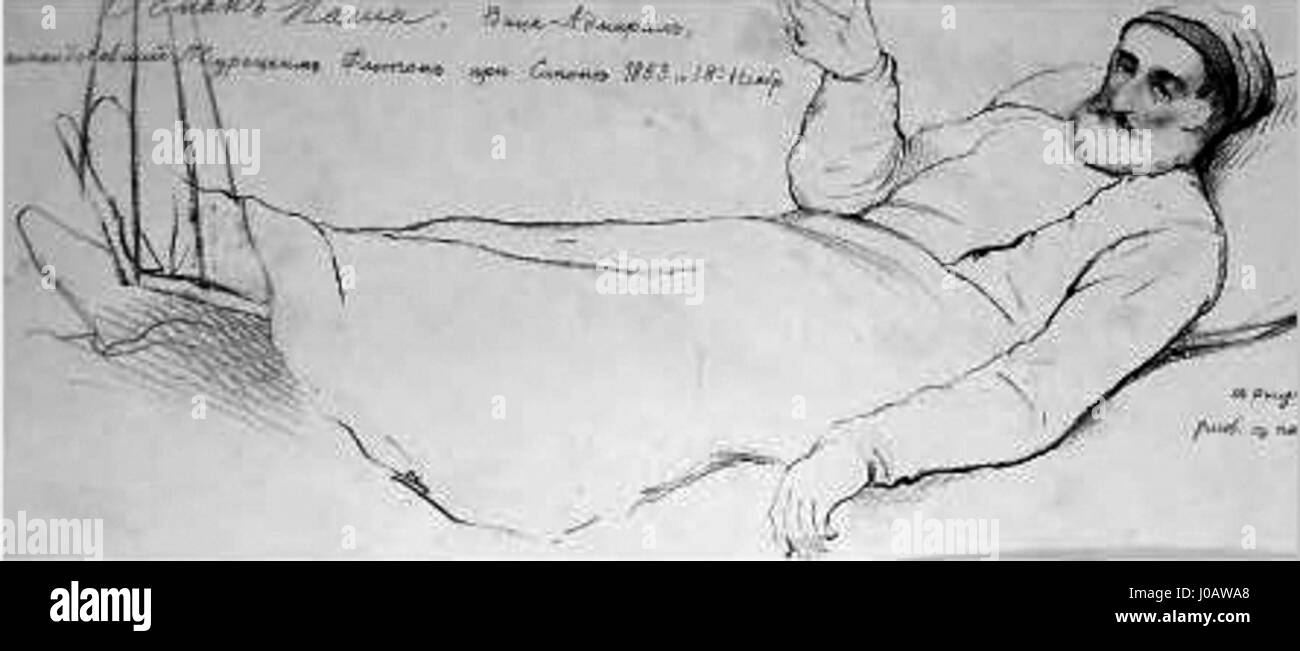 This historical portrait depicts Patrona Osman Pasha as a prisoner of ...