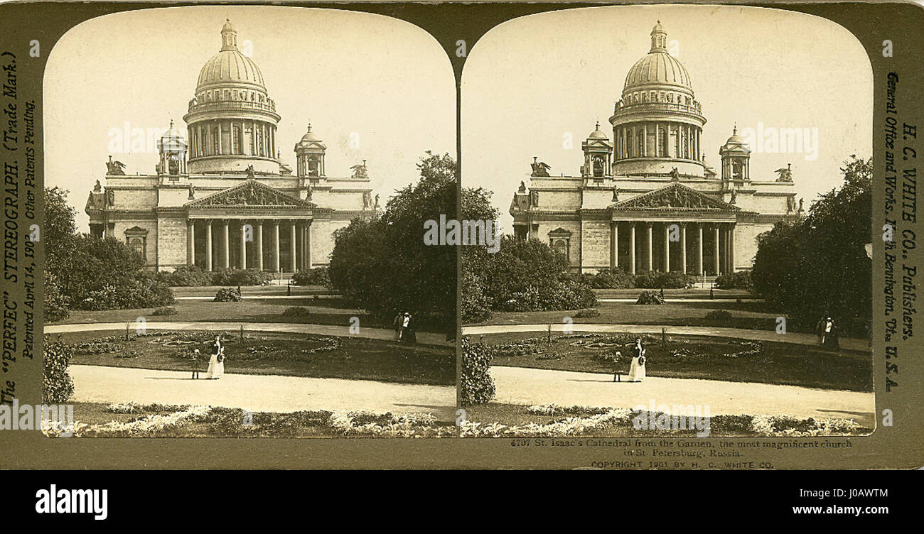 A stereo card from St. Petersburg, Russia, showing a historic scene ...