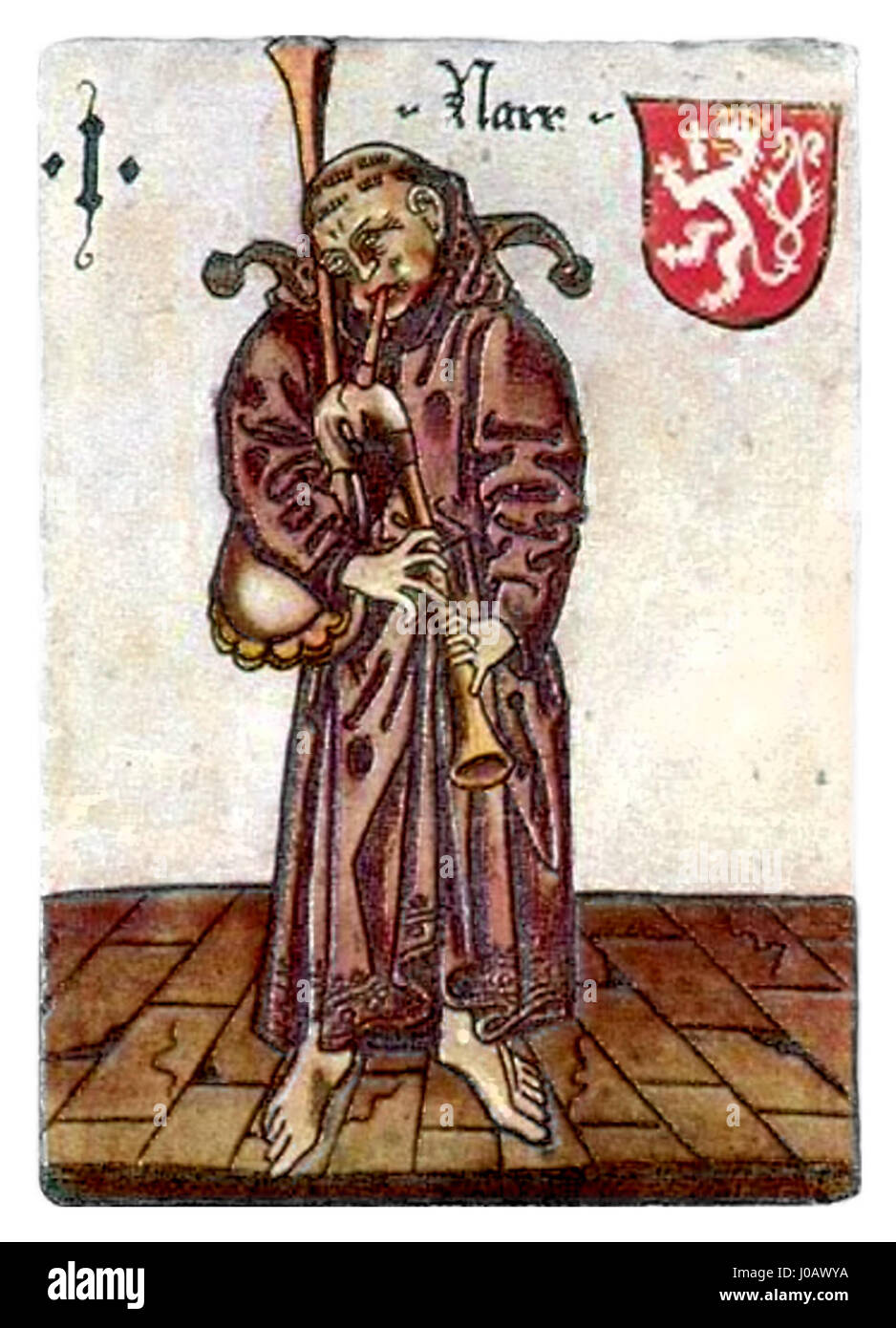 The illustration 'Hofämterspiel - Böhmen - I Narr' captures a scene ...