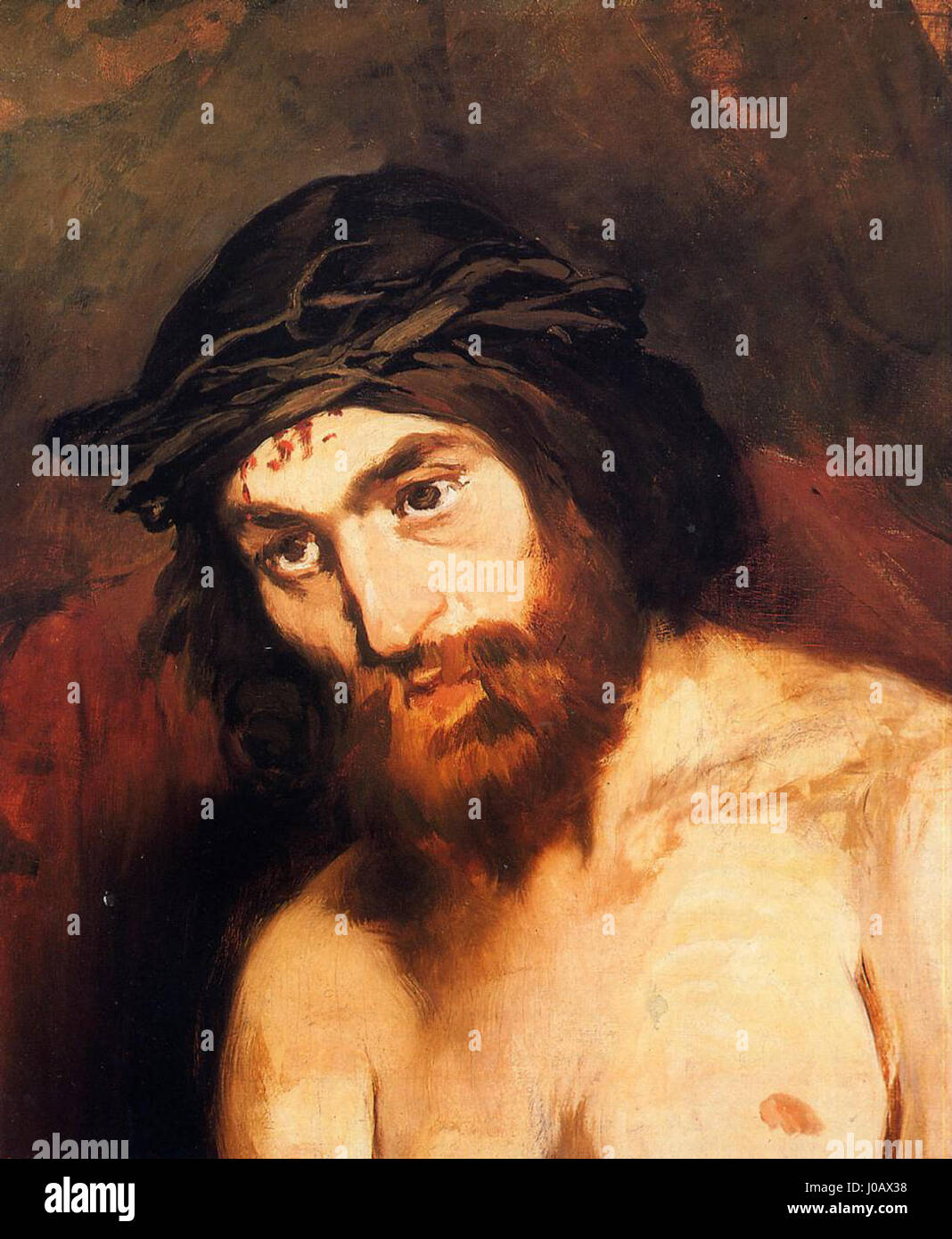 'The Head of Christ' by Édouard Manet is a striking portrait, offering ...