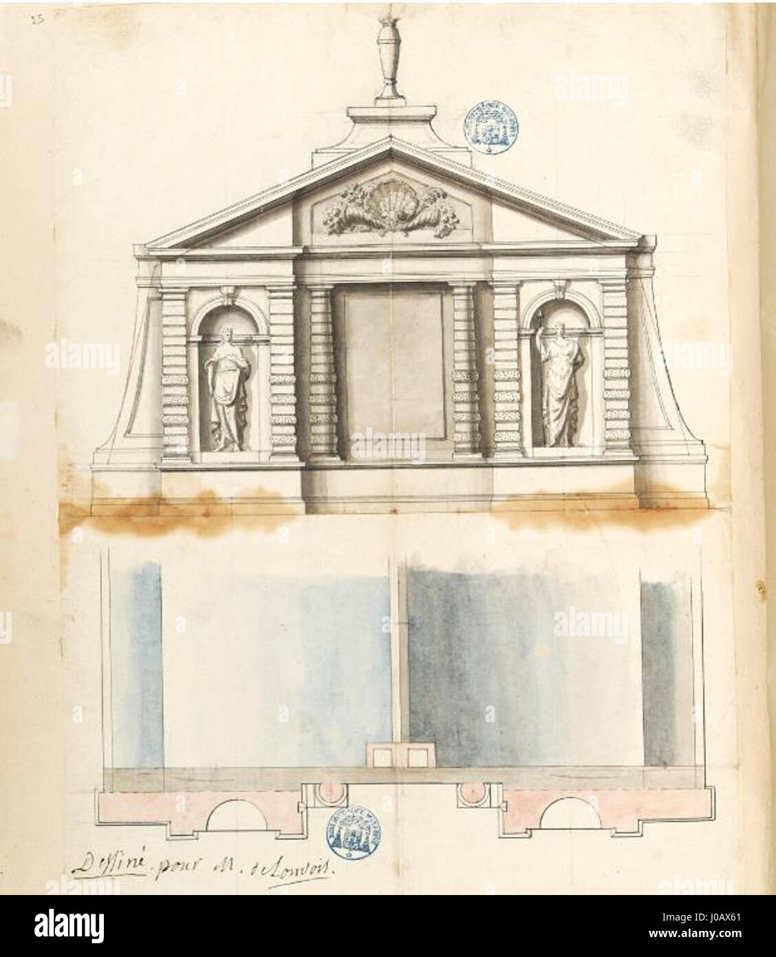 The 'Projet Louvois arrière de la grotte non réalisée' is an ...