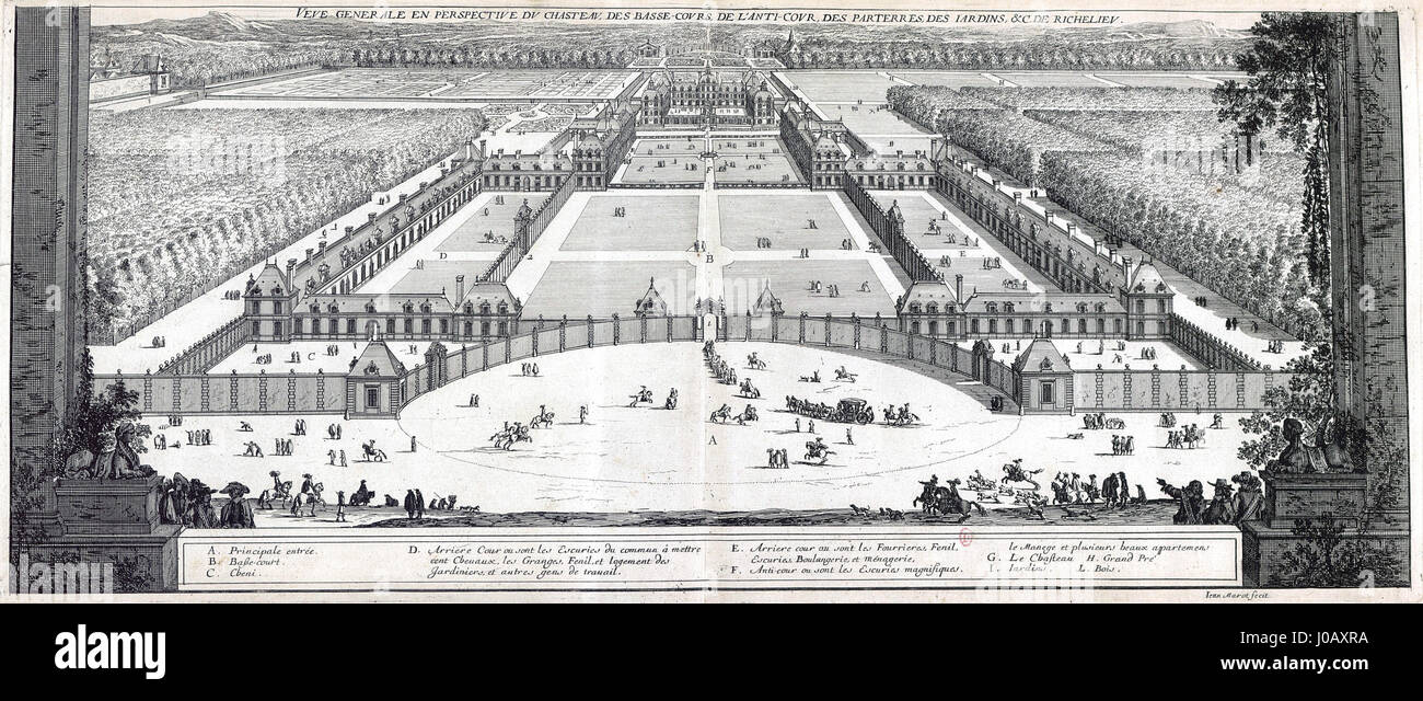 This detailed perspective view of 'Le Magnifique Château de Richelieu ...