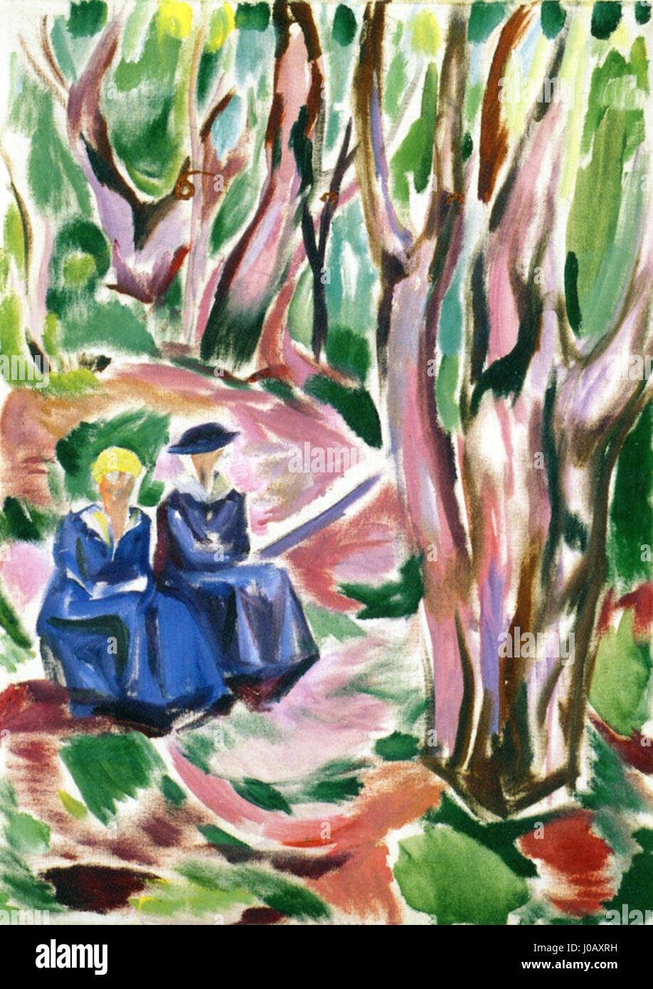 ‘Two Women in the Woods at Ekely’ (1920-23) by Edvard Munch is a ...