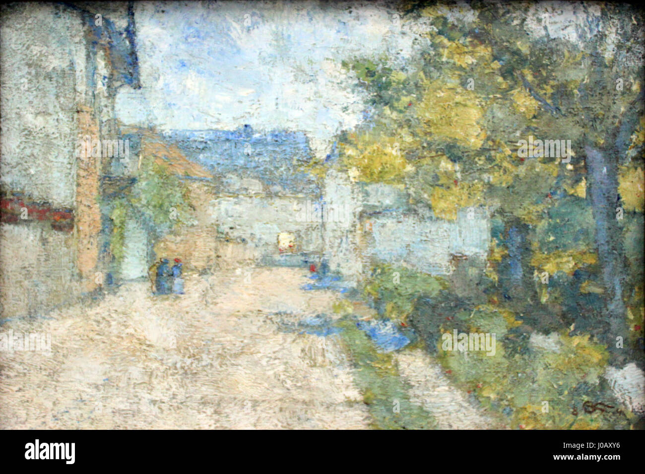 The 1889 painting 'Strage in Weimar' by Rohlfs depicts a scene of ...